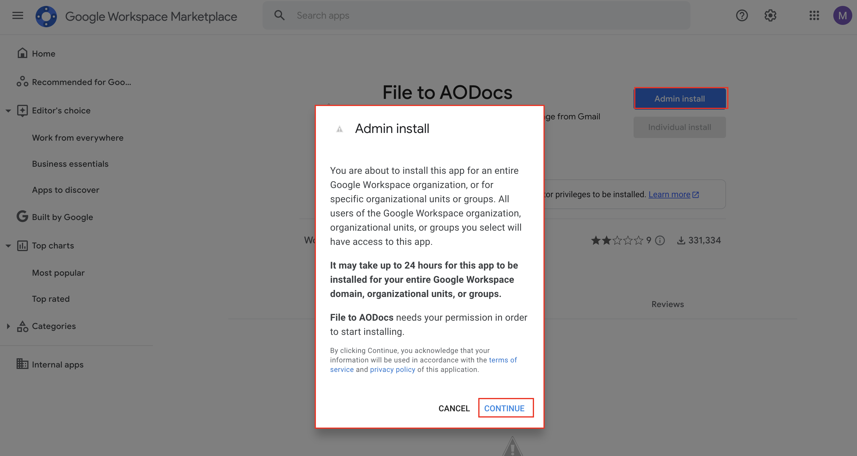 Set up your Workspace and install the Gmail add-on – AODocs Knowledge Base