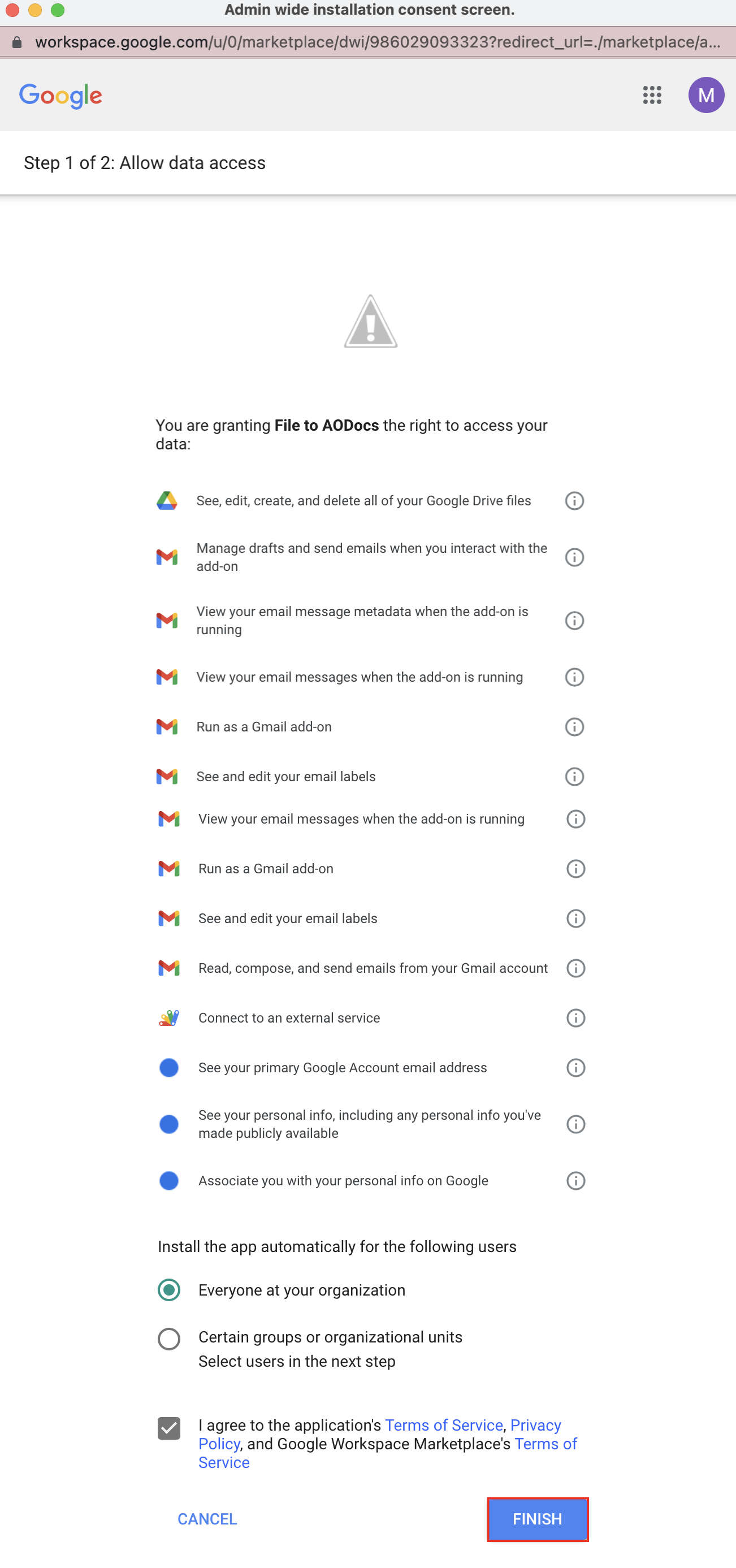 Set up your Workspace and install the Gmail add-on – AODocs Knowledge Base