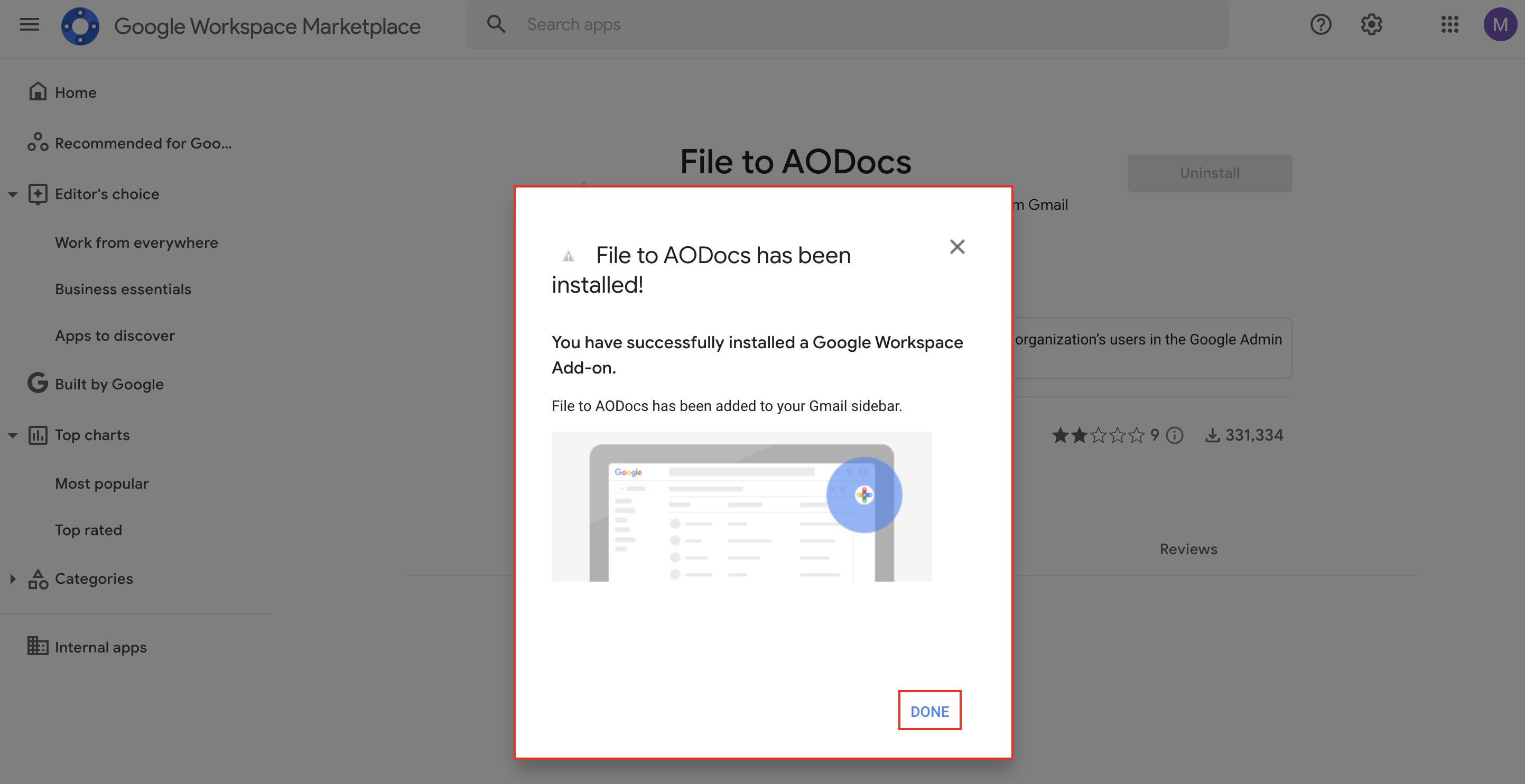 Set up your Workspace and install the Gmail add-on – AODocs Knowledge Base