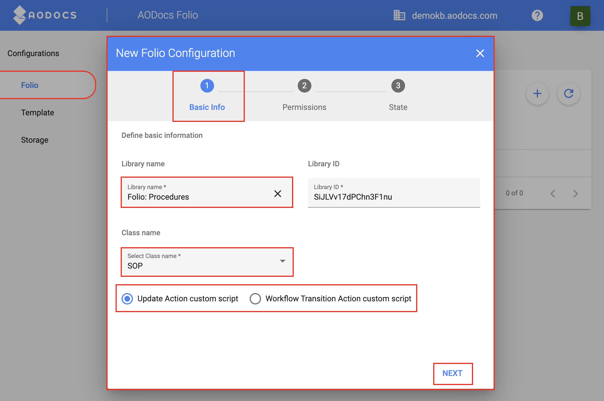 Create Folio configurations – AODocs Knowledge Base