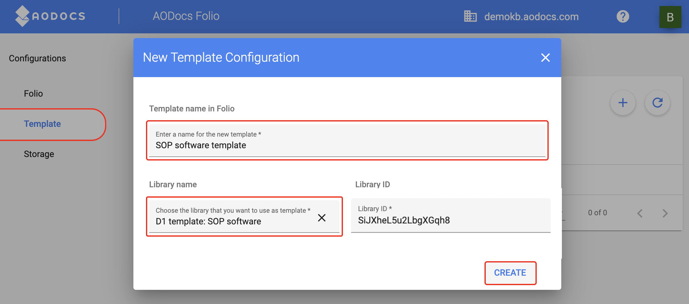 Create Folio configurations – AODocs Knowledge Base