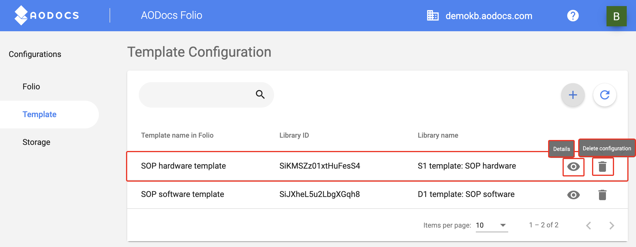 Create Folio configurations – AODocs Knowledge Base