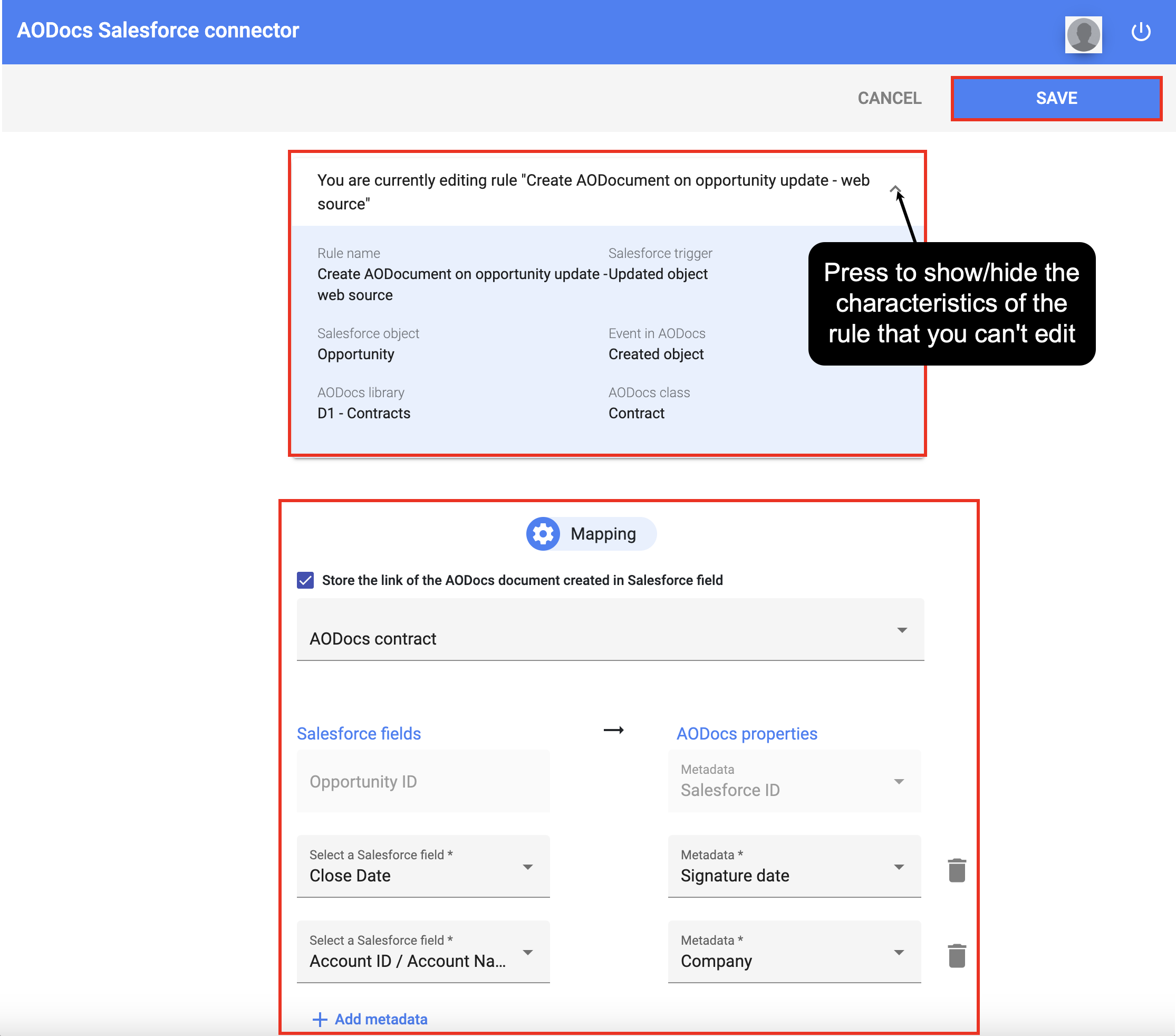 Create Rules With The Aodocs Salesforce Connector Aodocs Knowledge Base