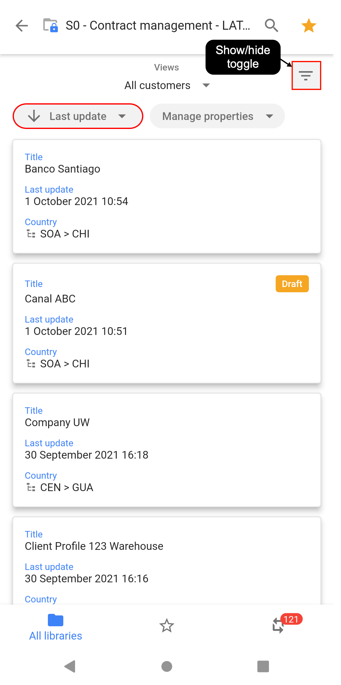 AODocs mobile: Customize your views – AODocs Knowledge Base