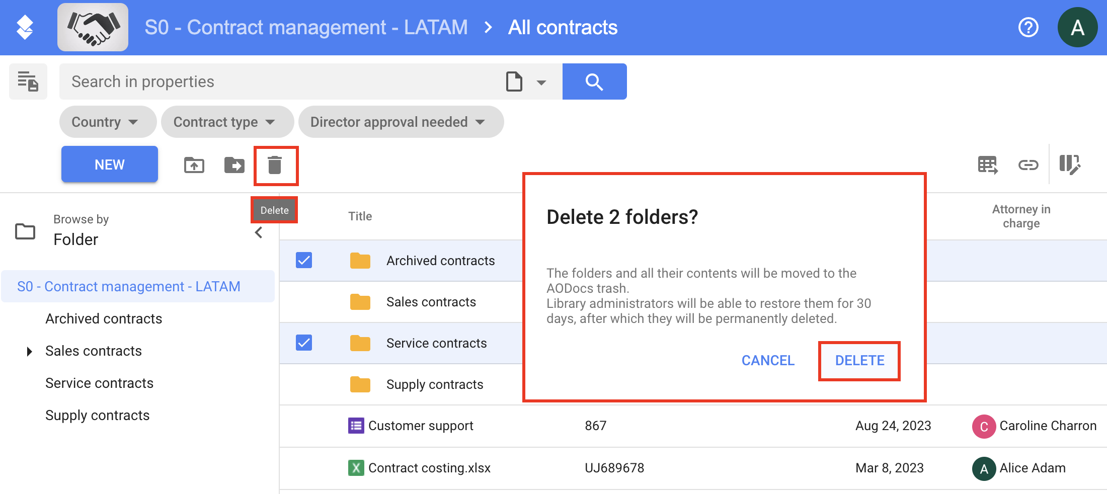 Delete Folders In Aodocs Aodocs Knowledge Base