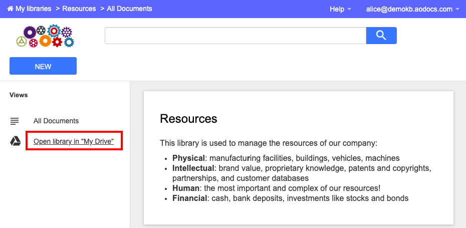 Switch between the AODocs interface and Google Drive – AODocs Knowledge Base