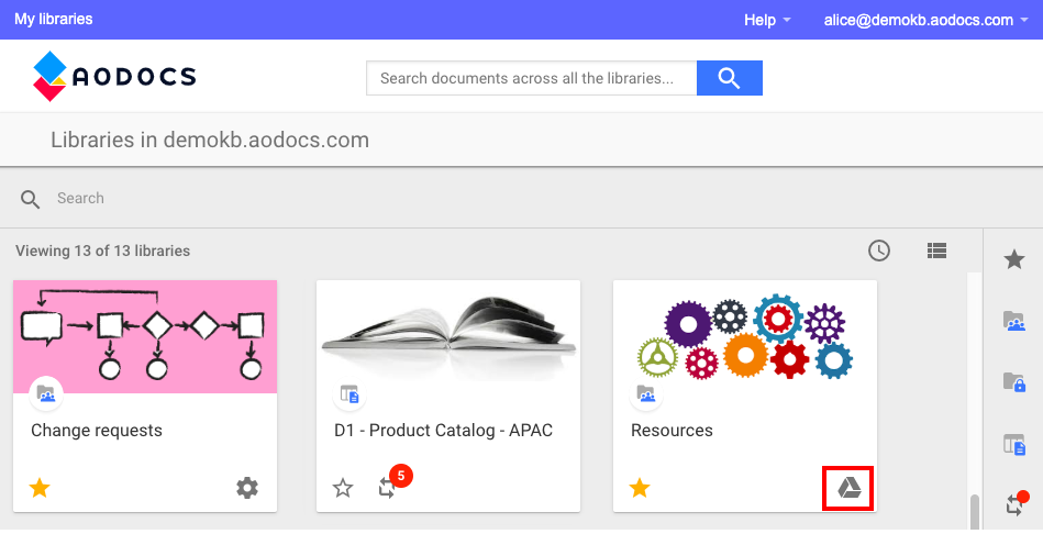 Switch between the AODocs interface and Google Drive – AODocs Knowledge Base