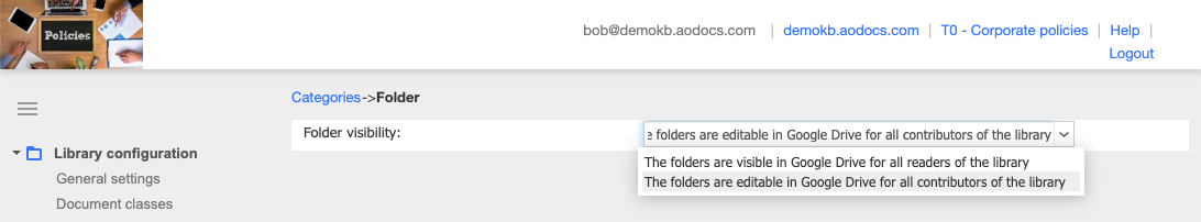Configure folders in your document class – AODocs Knowledge Base