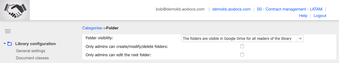 Configure folders in your document class – AODocs Knowledge Base