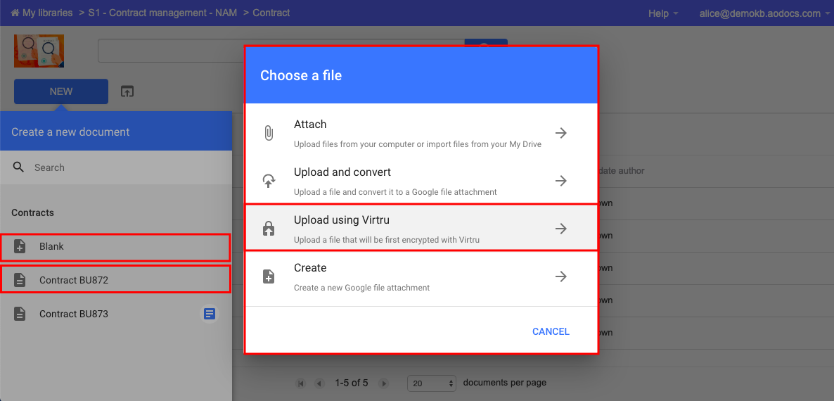 AODocs–Virtru user guide – AODocs Knowledge Base