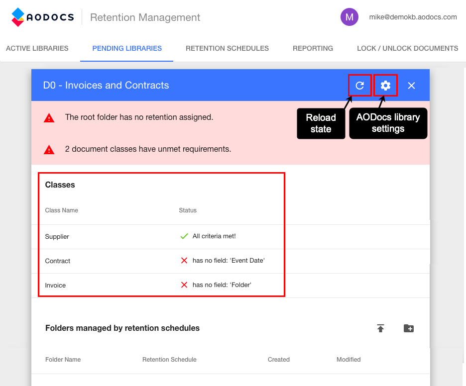 Assign retention schedules to AODocs libraries – AODocs Knowledge Base