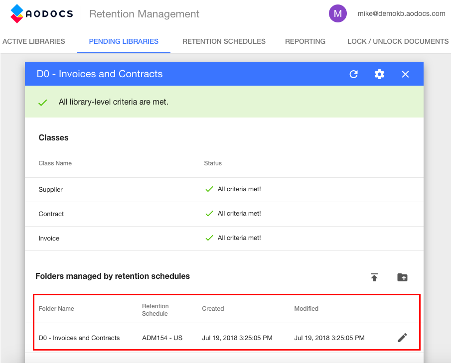 Assign retention schedules to AODocs libraries – AODocs Knowledge Base