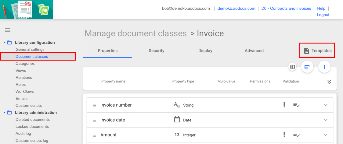 Manage your document templates – AODocs Knowledge Base