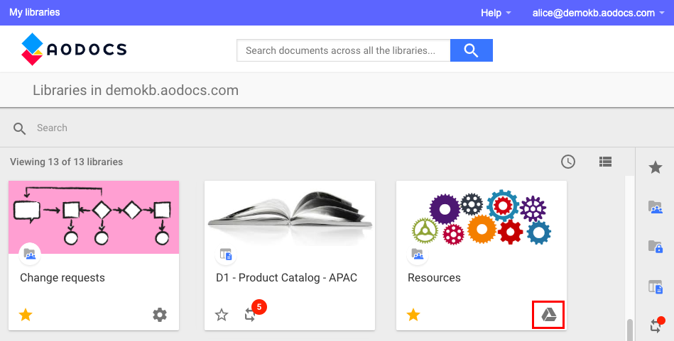 Switch between the AODocs interface and Google Drive – AODocs Knowledge Base