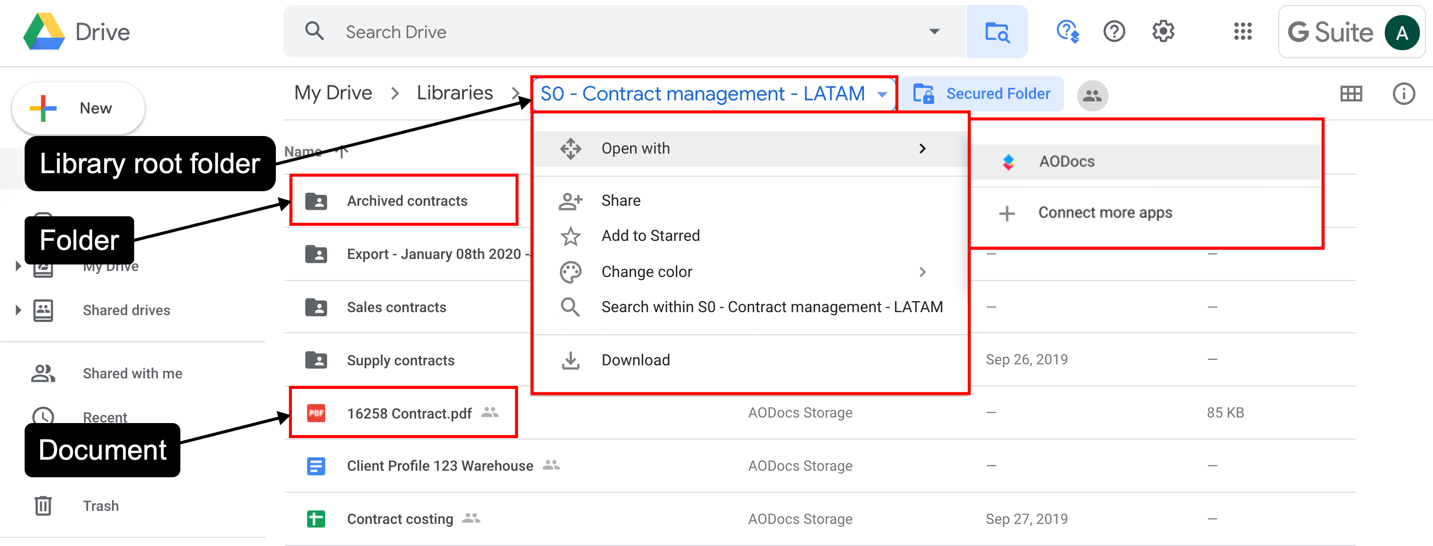 Switch between the AODocs interface and Google Drive – AODocs Knowledge Base