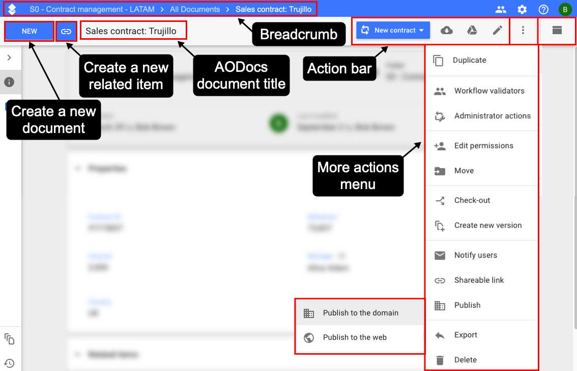 Understand the AODocs document interface – AODocs Knowledge Base