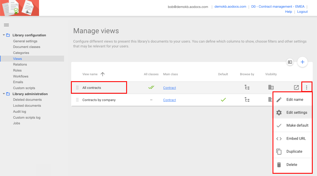 Configure views in your library – AODocs Knowledge Base