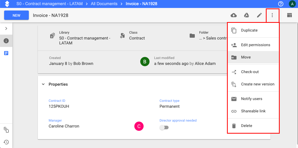 Move documents or folders to a different folder – AODocs Knowledge Base Move documents or folders to a different folder – AODocs Knowledge Base