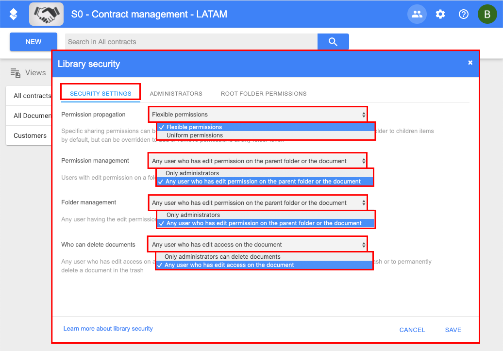 Configure security settings in Secured Folders – AODocs Knowledge Base
