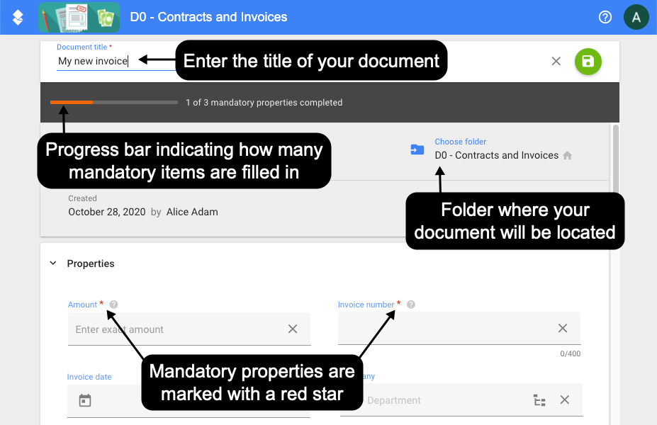 Create documents in Document Management libraries – AODocs Knowledge Base