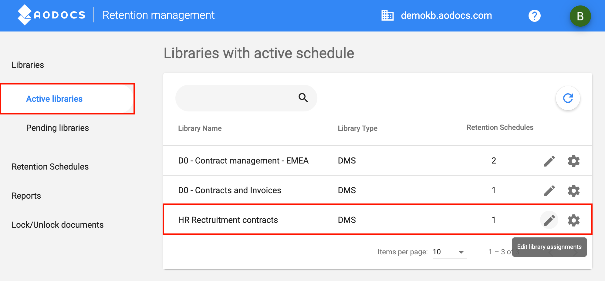 Assign retention schedules to AODocs libraries – AODocs Knowledge Base