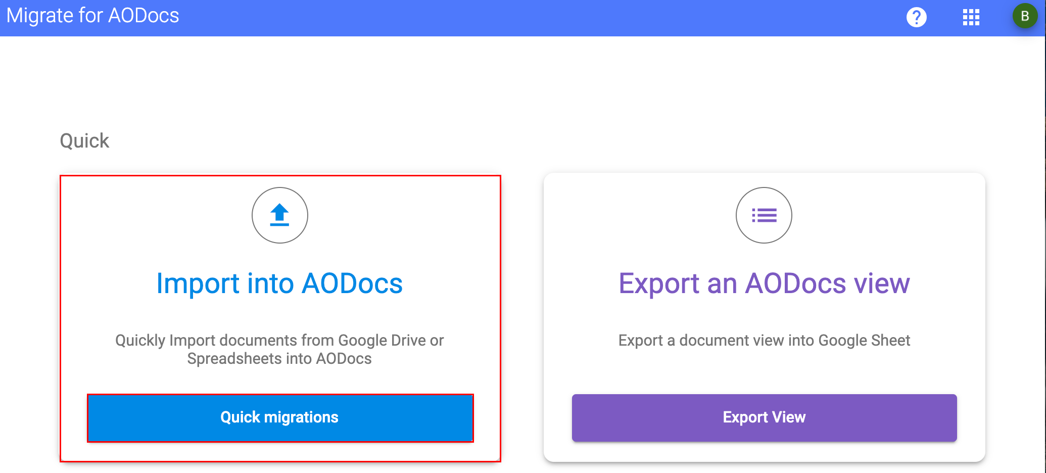 Run migrations in quick mode – AODocs Knowledge Base