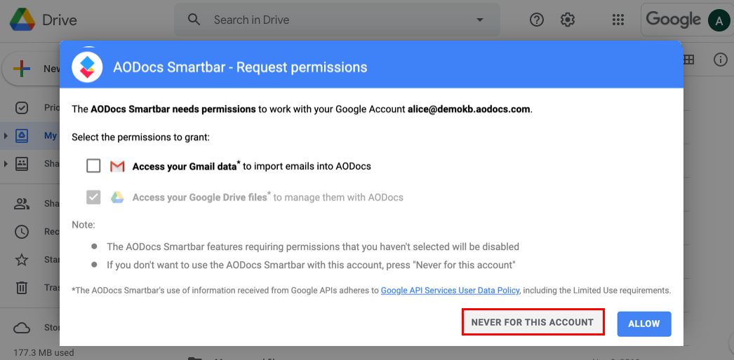 Manage your AODocs Smartbar permissions – AODocs Knowledge Base Manage your AODocs Smartbar permissions – AODocs Knowledge Base