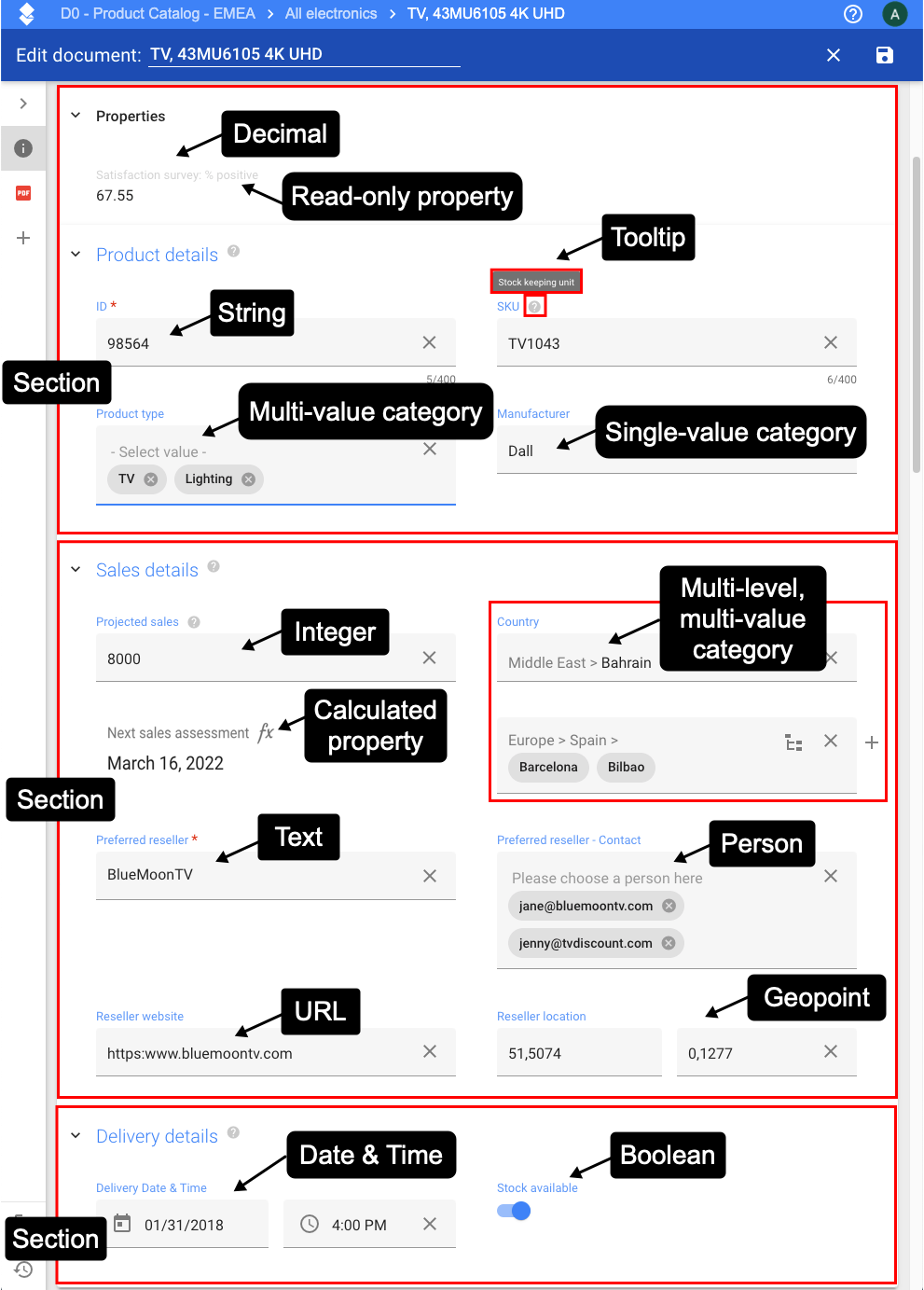 Edit custom properties – AODocs Knowledge Base