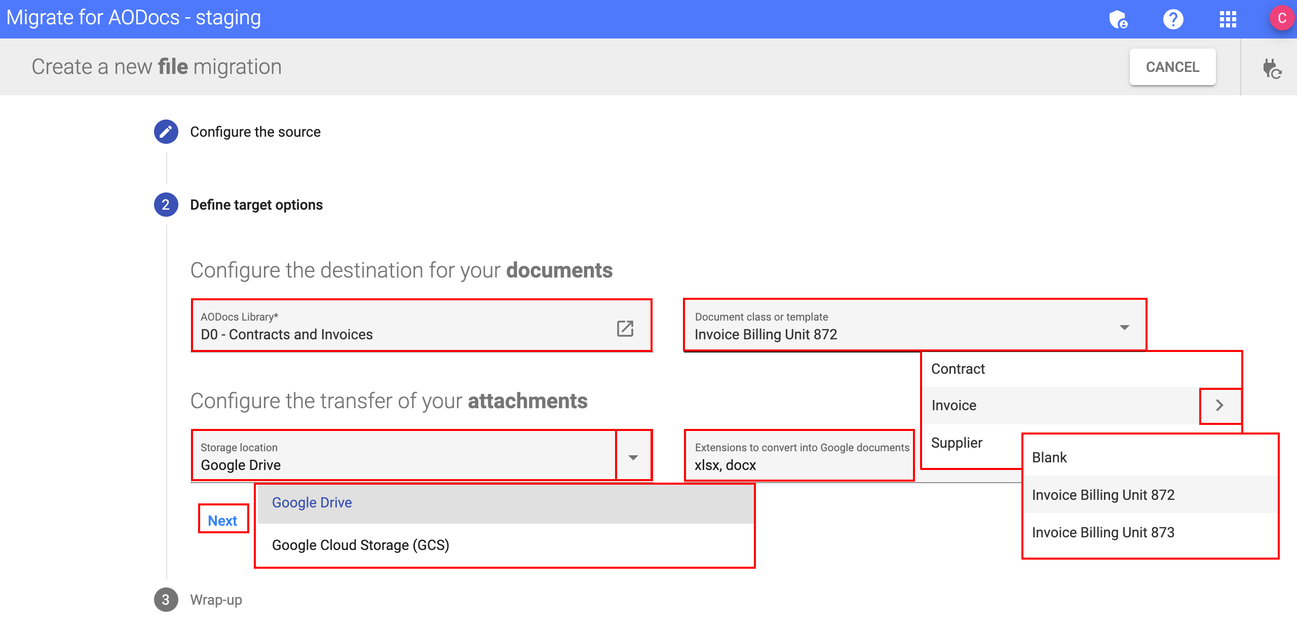 Run migrations in advanced mode – AODocs Knowledge Base