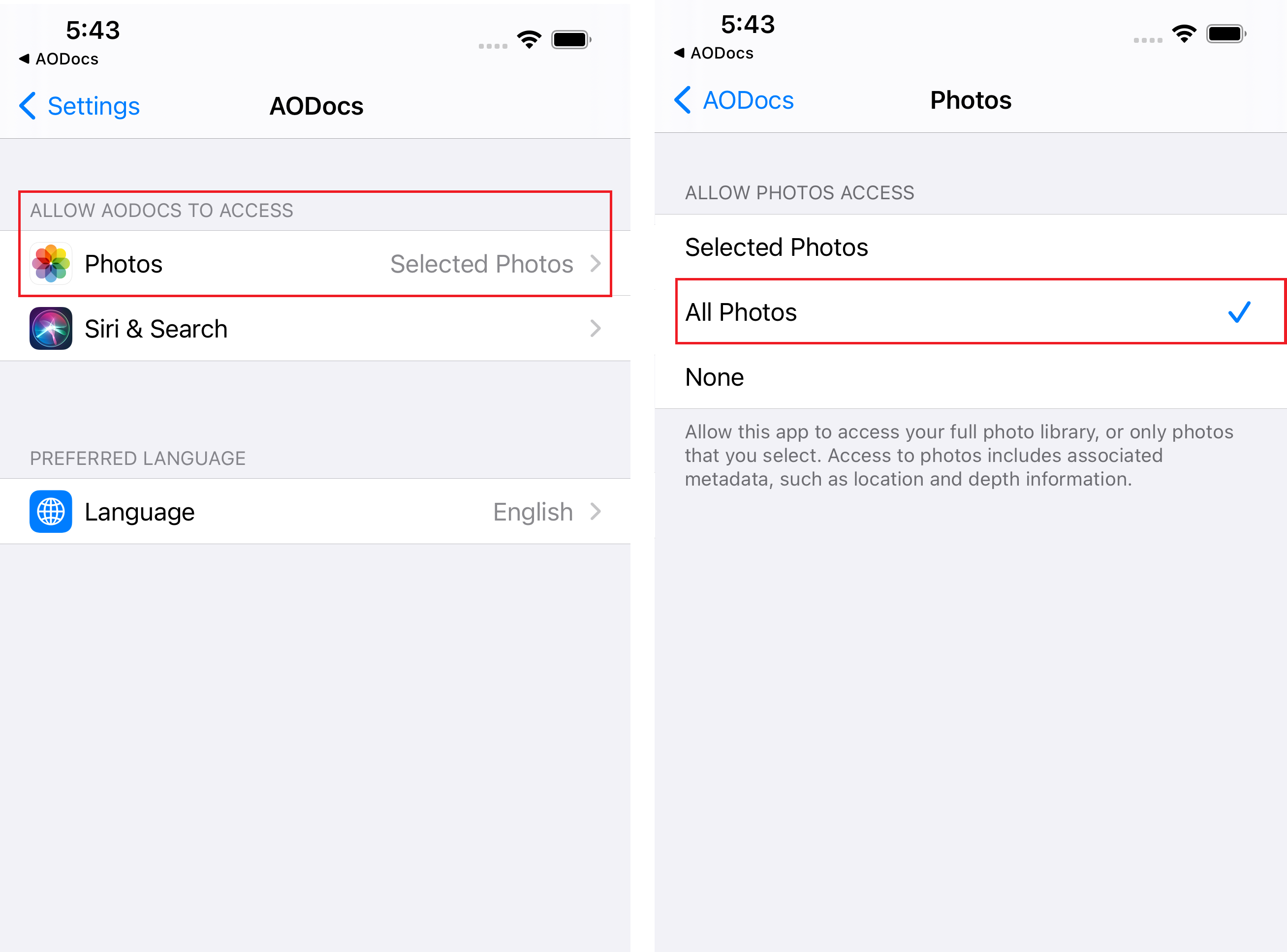 AODocs mobile: authorizations and permissions – AODocs Knowledge Base