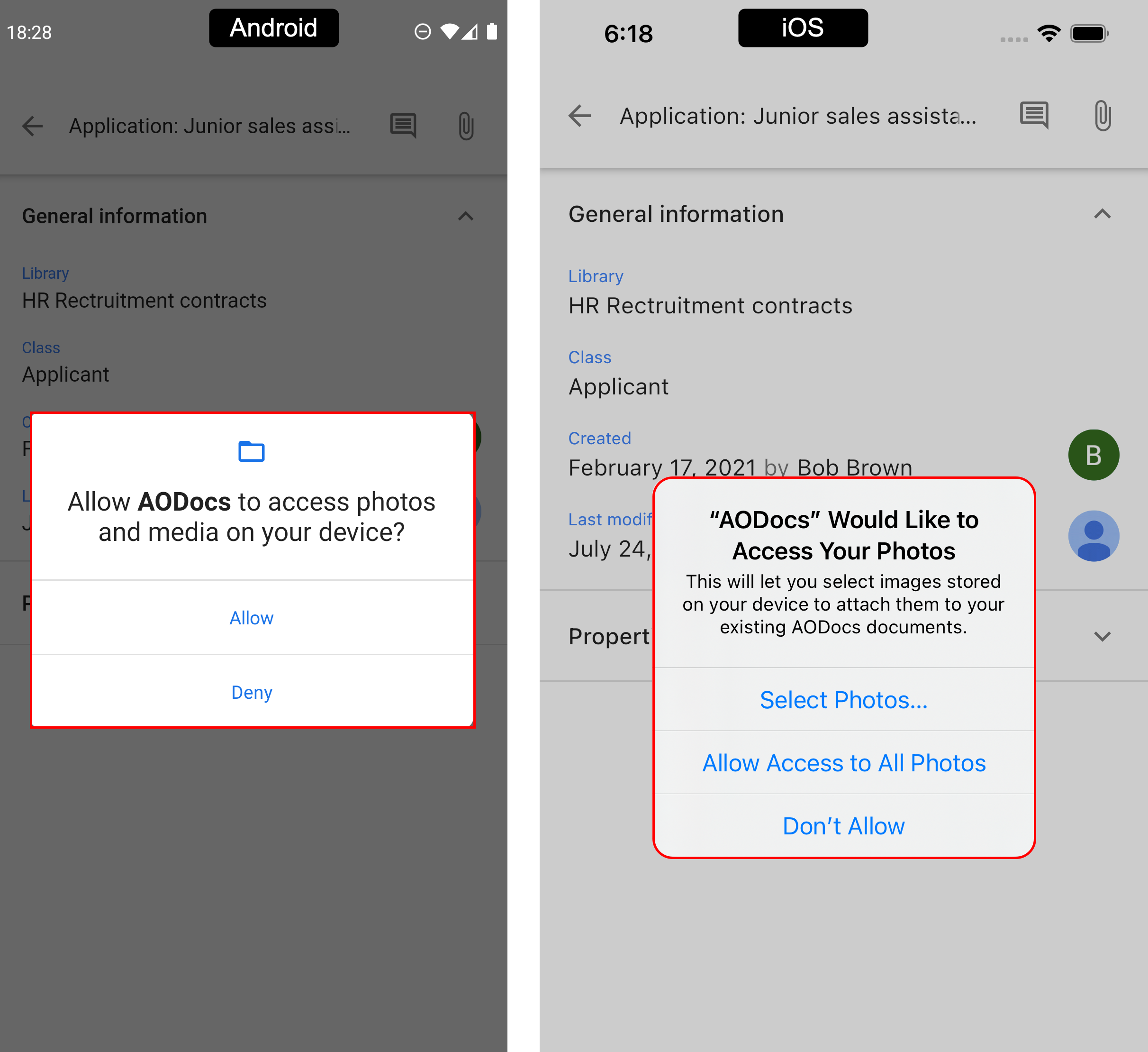 AODocs mobile: authorizations and permissions – AODocs Knowledge Base