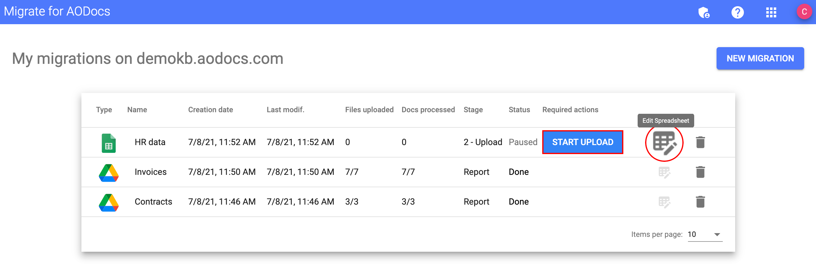 Run migrations in quick mode – AODocs Knowledge Base
