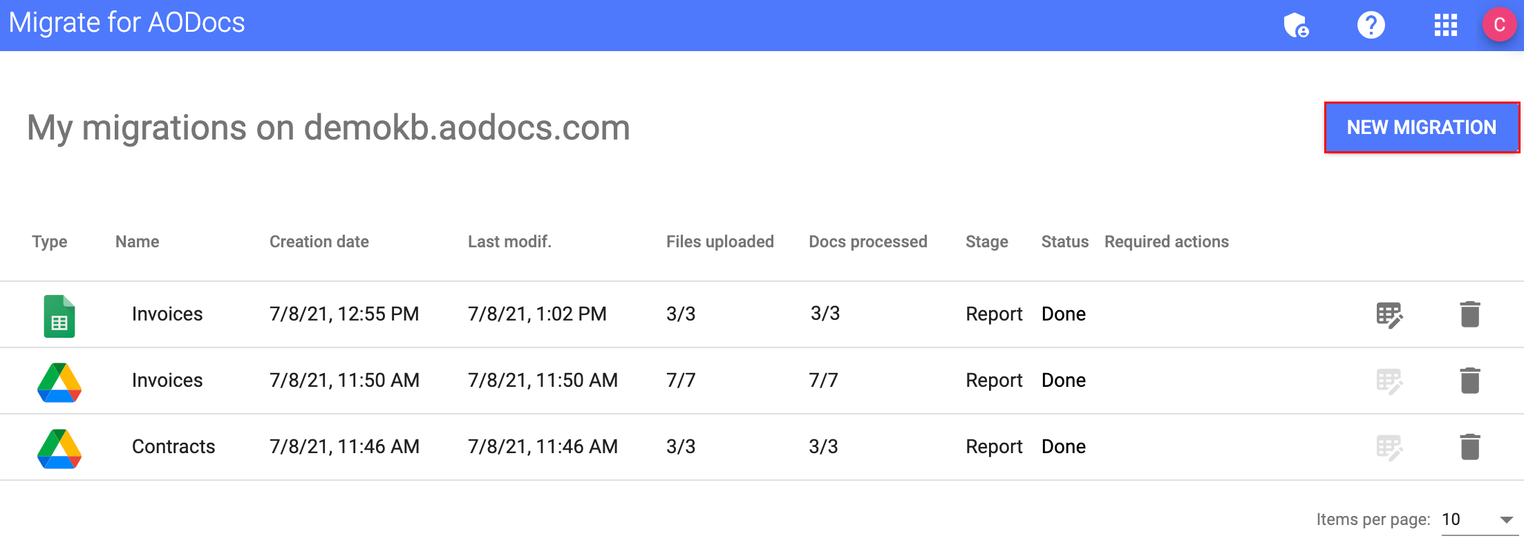 Run migrations in quick mode – AODocs Knowledge Base