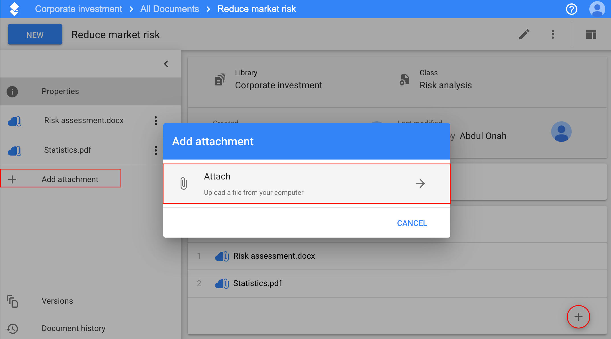 Add Attachments In Document Management Libraries Aodocs Knowledge Base